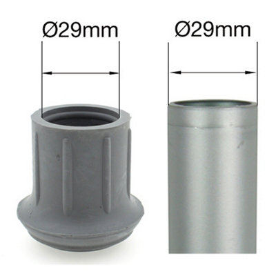 29mm GREY RUBBER FERRULES END STOPPERS FOR IRONING BOARDS STEP LADDERS