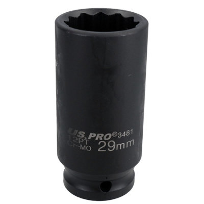 29mm Metric 1/2" Drive Deep Rear Hub Axle Nut Socket 12 Sided Bi-Hex ...