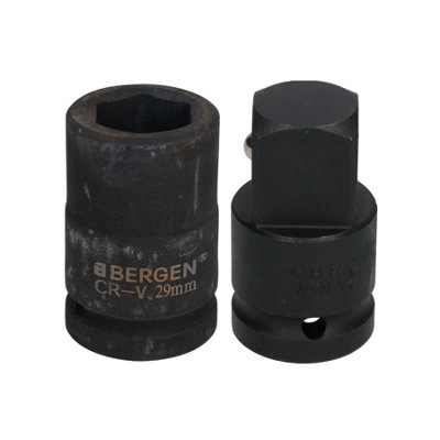 29mm Metric 3/4" or 1" Drive Deep Impact Socket 6 Sided With Step Up ...