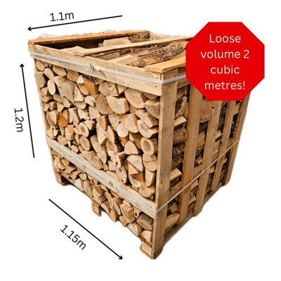 2CBM Crate Kiln Dried Ash Firewood Hardwood Logs Wood Burning & Multi ...