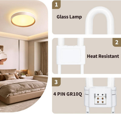 2D 38W 4PIN COOL WHITE COMPACT FLUORESCENT GR10Q BUTTERFLY CFL LIGHT BULB 4000K 840