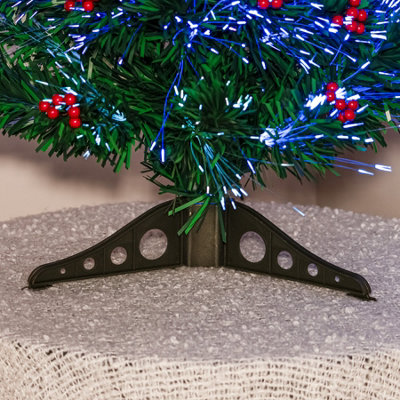 2FT (60cm) Green Fibre Optic Christmas Tree with Multi-coloured Fibre ...