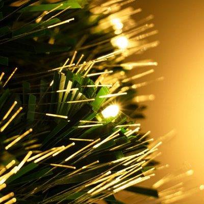 2FT (60cm) Green Fibre Optic Christmas Tree with Warm White LED Lights ...