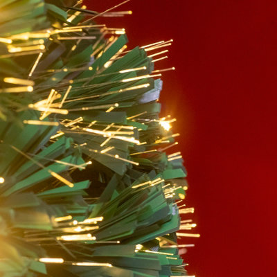 2FT (60cm) Green Fibre Optic Christmas Tree with Warm White LED Lights ...