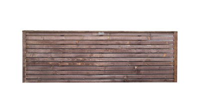 2ft High x 6ft Wide Chestnut Brown Flat Top Horizon Garden Trellis Panel