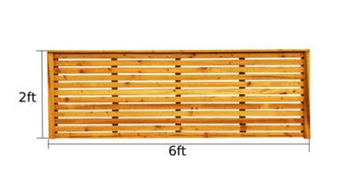 2ft High x 6ft Wide Golden Brown Flat Top Horizon Garden Trellis Panel