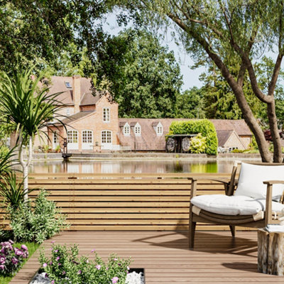 2FT Lap Wooden Fence panel for Patio Landscaping 1.8m W x 0.6m H