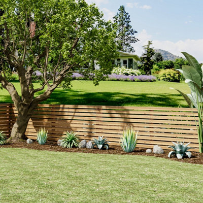 2FT Lap Wooden Fence panel for Patio Landscaping 1.8m W x 0.6m H