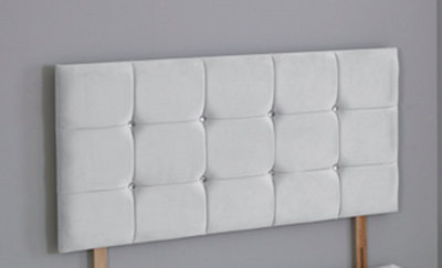 2FT6 SMALL SINGLE 26INCH WHITE PLUSH CUBE HEADBOARD
