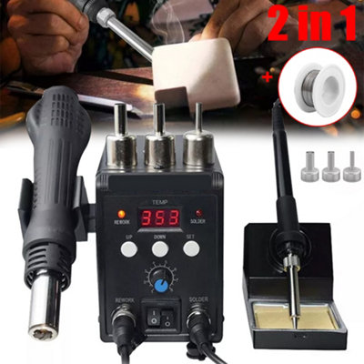 2IN1 700W Soldering Iron Set Hot Air Desolder Rework Soldering Station ...