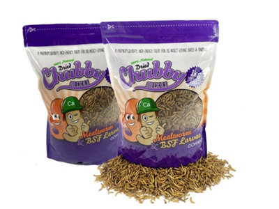 2Kg Chubby Dried Mixes Mealworms & Black Soldier Fly Larvae