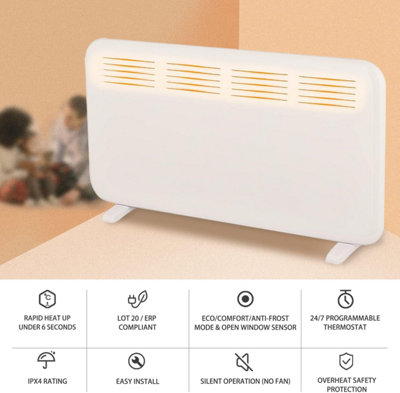 2kw / 2000W Electric Panel Heater Radiator - LOT20/ERP Compliant c/w 24 ...