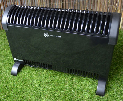 2kw Black Convector Heater with Thermostat & 3 Heat Settings | DIY at B&Q