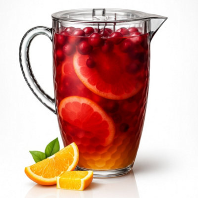 2L Juice Jug with Lid - Water Juice Cocktails Carafe Pitcher Decanter ...