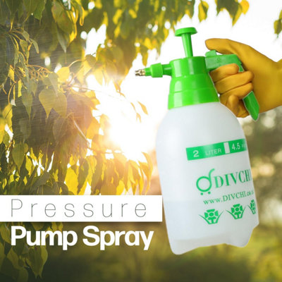2L Pressure Spray Bottle with Adjustable Nozzle Portable Hand Pump ...