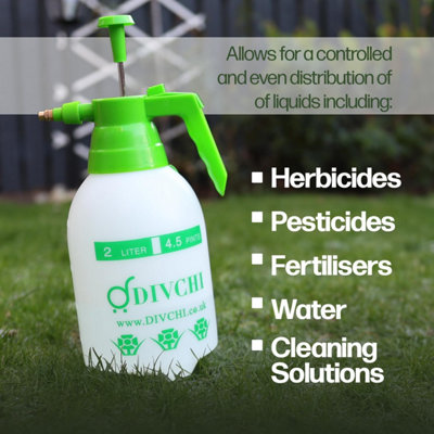 2L Pressure Spray Bottle with Adjustable Nozzle Portable Hand Pump ...