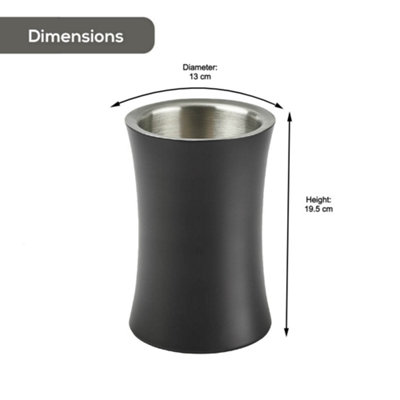 2L Stainless Steel Double Layer Wine Cooler - Matt Black