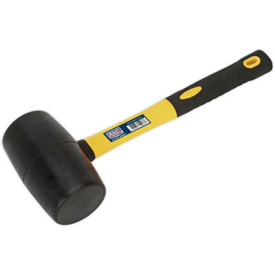 2lb Rubber Mallet with Fibreglass Shaft - Ideal for DIY and Camping ...