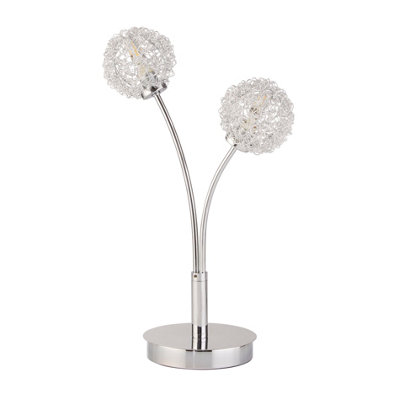 2LT TABLE LAMP WITH WIRE SHADES