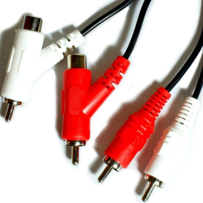 2m 2 RCA PHONO Stackable Combiner Male to Plug Cable Lead CREATES SPARE ...