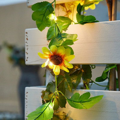 2M 20L Sunflower Vine Solar Garden Decorative Lights