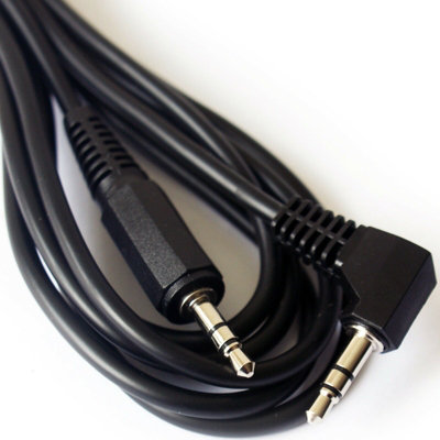 2m 3.5mm Jack Plug Cable Right Angled 90 Degree Elbow To Straight Male Lead