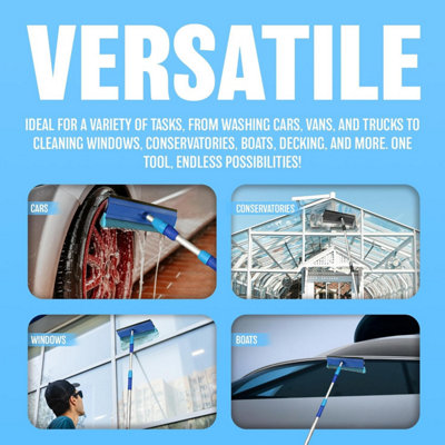 2M 6Ft Telescopic Extendable Car Van Wash Washing Brush Water Fed ...