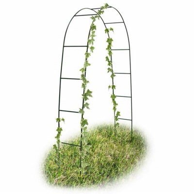 2m Black Powder Coated Steel Frame Garden Arch