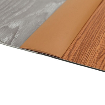 2M Brown Self-Adhesive PVC Floor Transition Strip - 50mm Wide Door ...