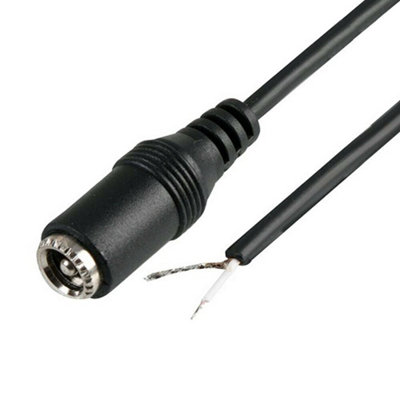 2M DC Power Cable Lead 5.5mm x 2.5mm Female Socket to Bare Ends CCTV ...
