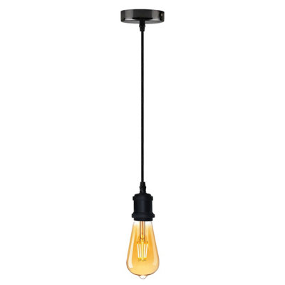 2m E27 Pendant Light Fitting with Round Fabric Cable & Lamp Holder
