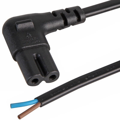 2m Figure of 8 (C7) Plug to Bare Stripped Ends Mains Power Cable Lead ...