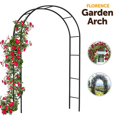 2M GARDEN ARCH TRELLIS ARCHED METAL TUBULAR FRAME CLIMBING PLANT ...