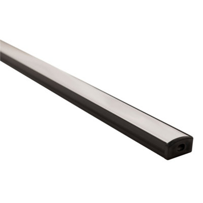 2M Matt Black LED Strip Profile, Surface Mounted Aluminium Extrusion ...
