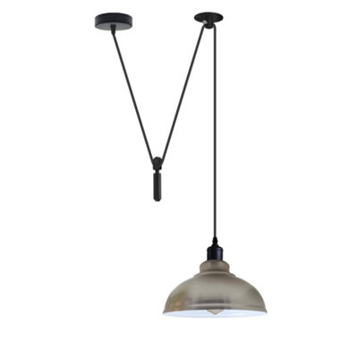 2M Modern Curvy Pendant Light Fixture, Farmhouse Modern Hanging Pulley ...
