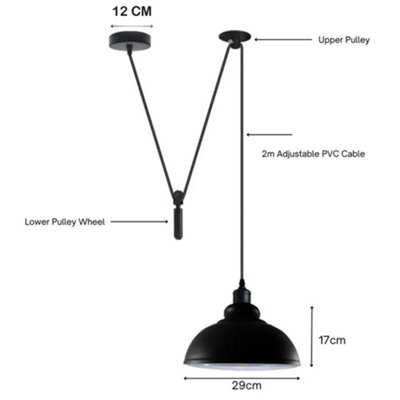 2M Modern Curvy Pendant Light Fixture, Farmhouse Modern Hanging Pulley ...