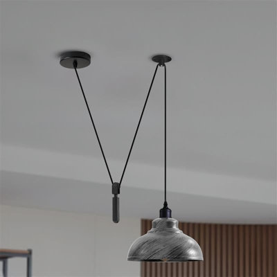 2M Modern Curvy Pendant Light Fixture, Farmhouse Modern Hanging Pulley ...