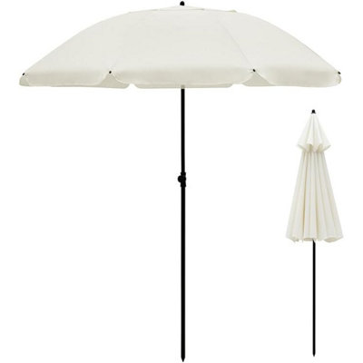 2M Outdoor Garden Parasols Umbrella with Crank Handle Tilting Sunshade ...