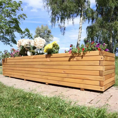 2m Pine Raised Trough Garden Planter