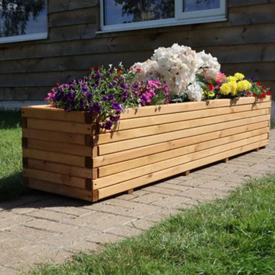 2m Pine Raised Trough Garden Planter