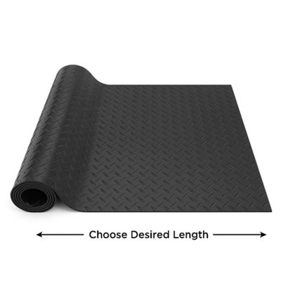 2m x 1.2m Diamond Rubber Flooring Roll 3mm Thick Non-Slip Mat for ...