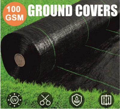 2m x 10m Weed Control Ground Cover Membrane Barrier Fabric Garden ...