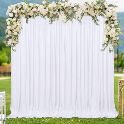 2m x 2m White Polyester Photography & Party Backdrop Curtain