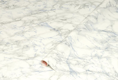 2m x 45cm Blue White Grey Marble Self Adhesive Vinyl Sticky Back ...