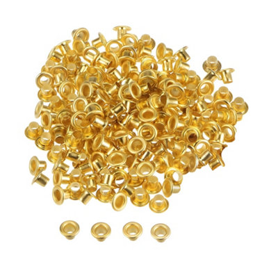 2mm Brass Eyelets, Durable & Rust-Proof Grommets, Gold - 100pcs