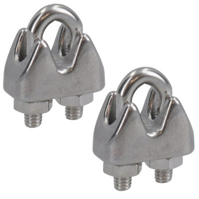 2mm Wire Rope / Cable Grip / Clamp Stainless Steel 316 Marine Grade 2 ...