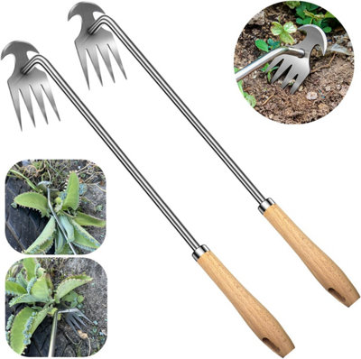 2pack 35cm Weed Puller Tool Stainless Steel Hand Weeder for Effortless ...