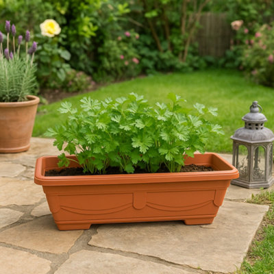 2Pack x 57CM Large Rectangular Garden Esquire Trough Planter