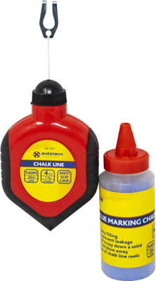2Pc 100Ft Builders Chalk String Line Marking Kit Reel Set 30M 4Oz Blue ...