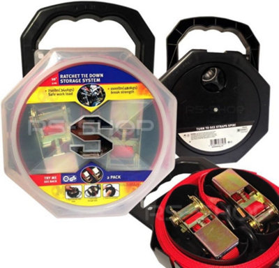 2Pc 3.1 Metre Ratchet Tie Down Wind Up Storage System 1500Lbs Break ...